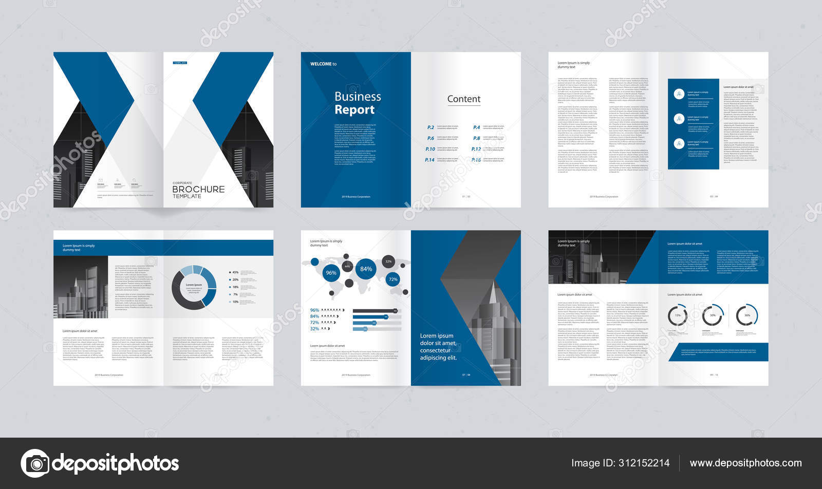 Desain Tata Letak Template Dengan Halaman Sampul Untuk Profil ...