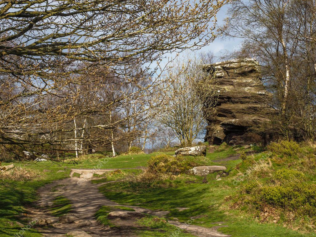 Brimham Rocks es una increíble colección de Millstone Grit, formaciones ...