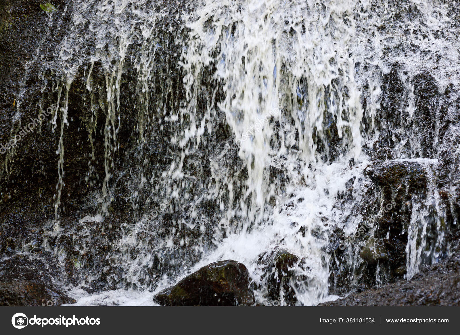 Close Waterfall Dynamic Water Flow Waterscape Background Water Energy ...