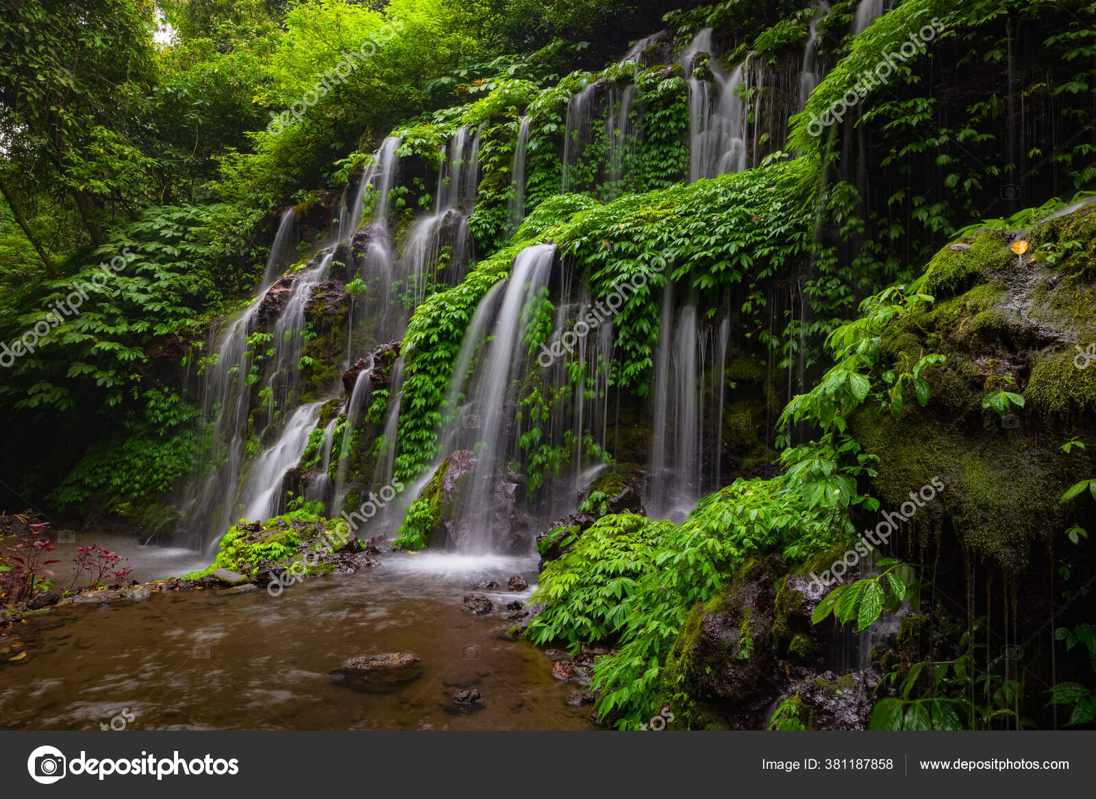 Tropical Landscape Beautiful Hidden Waterfall Rainforest Adventure ...