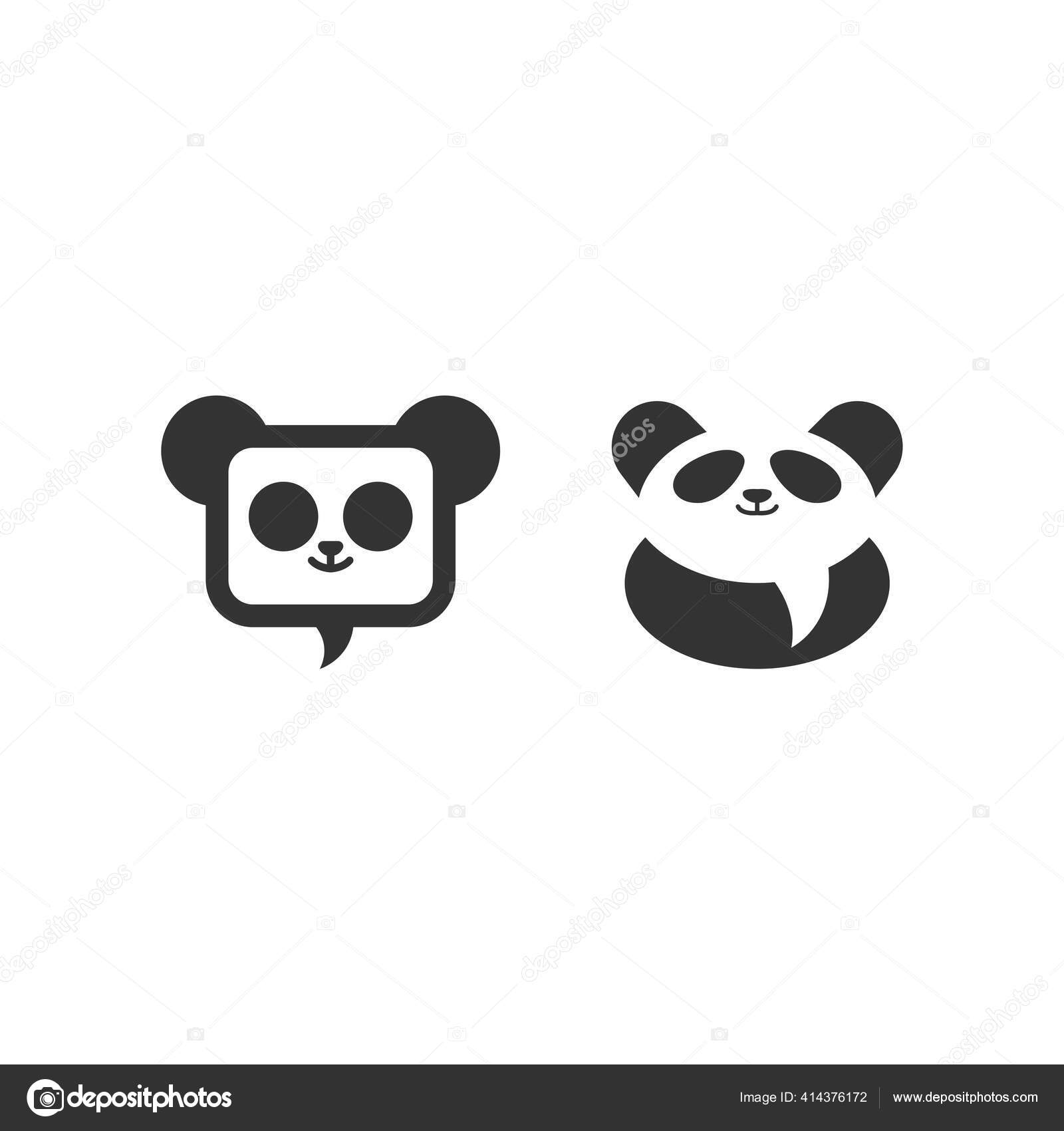 Panda Combination Chat Icon Vector Illustration — Stock Photo © irondah ...
