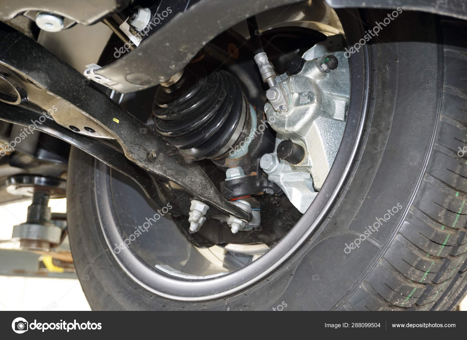 Front Suspension Modern Car Front Suspension Arm Tie Rod Drive — Stock ...