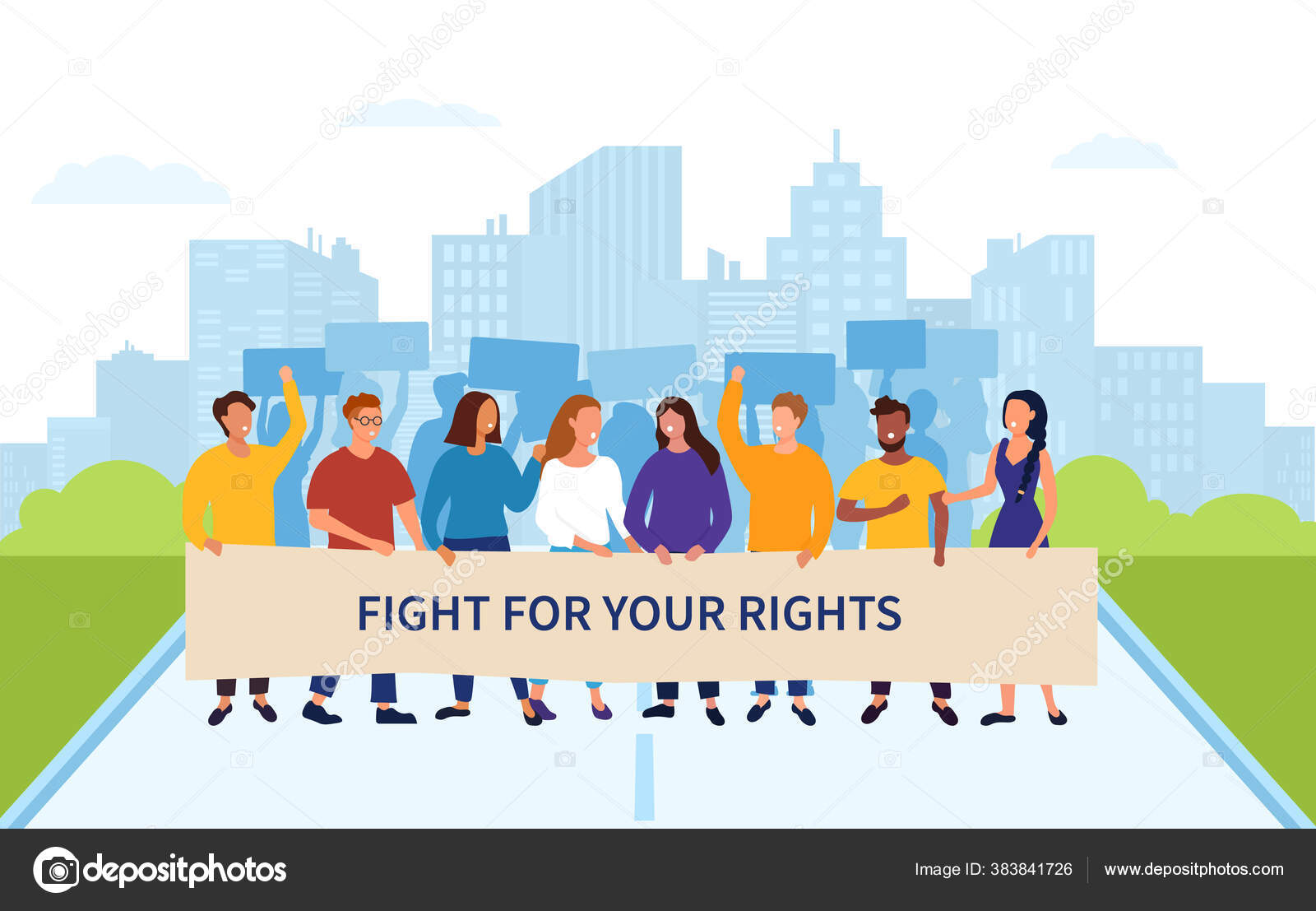 Fight for Your Rights demonstration or picket Stock Vector by ...