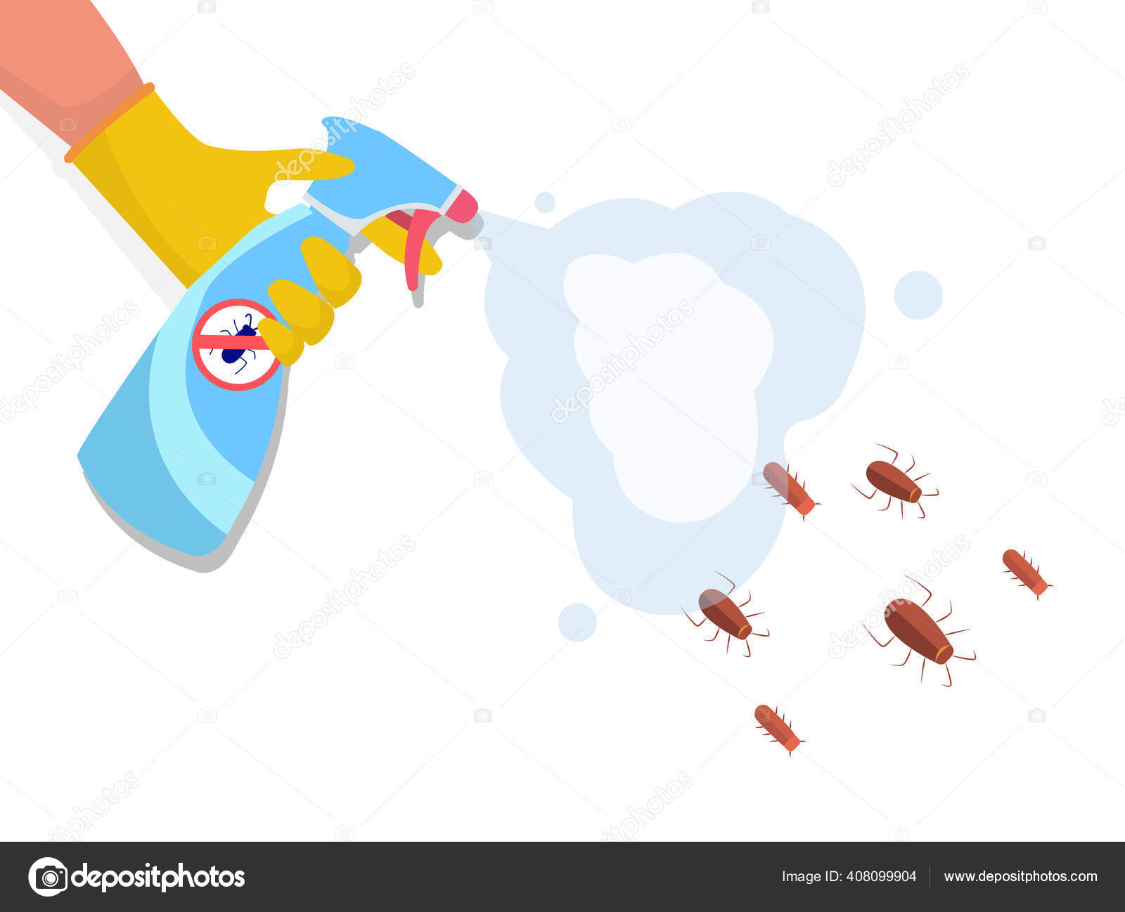 Insecticida de pulverización manual con guantes de una botella de ...