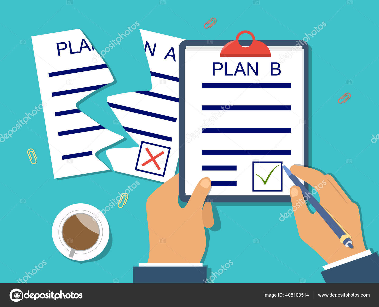 The concept of a backup plan Stock Vector by ©mentalmind 408100514