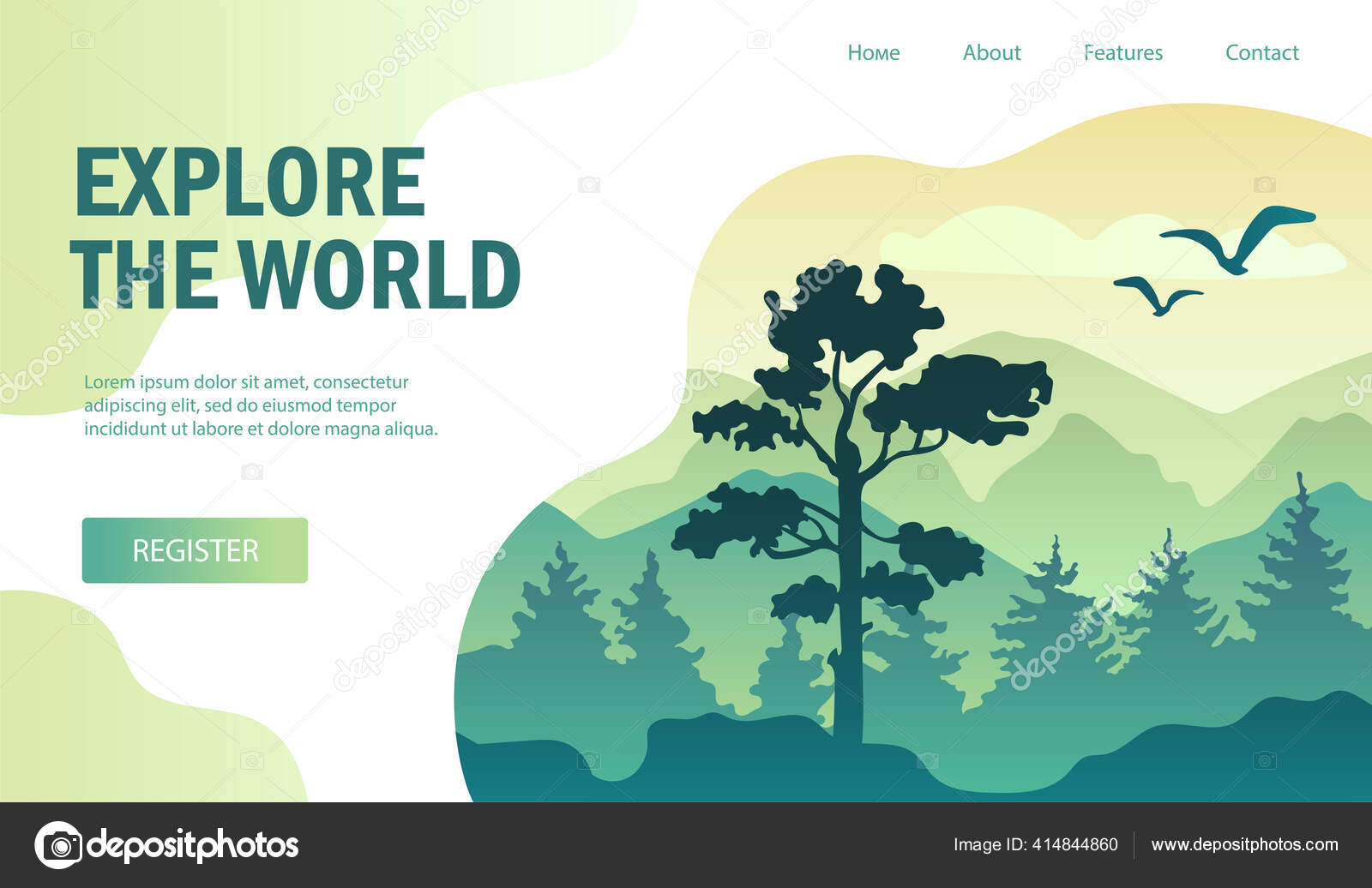 Scenic landscape banner Stock Vector by ©mentalmind 414844860