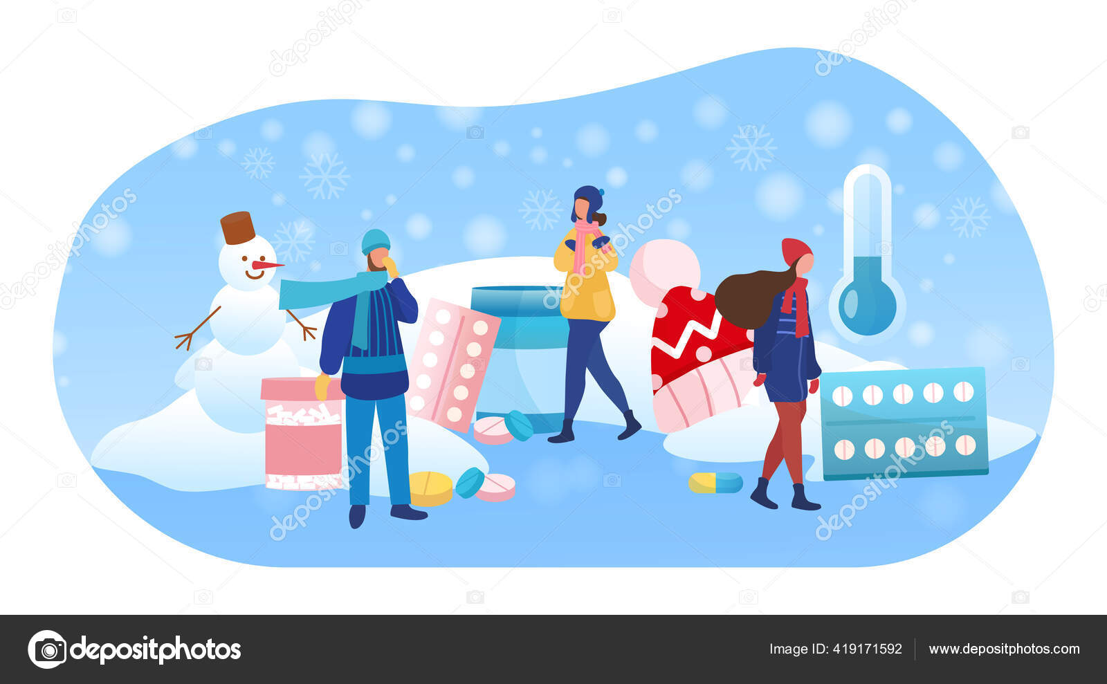 People suffering from cold allergy Stock Vector by ©mentalmind 419171592