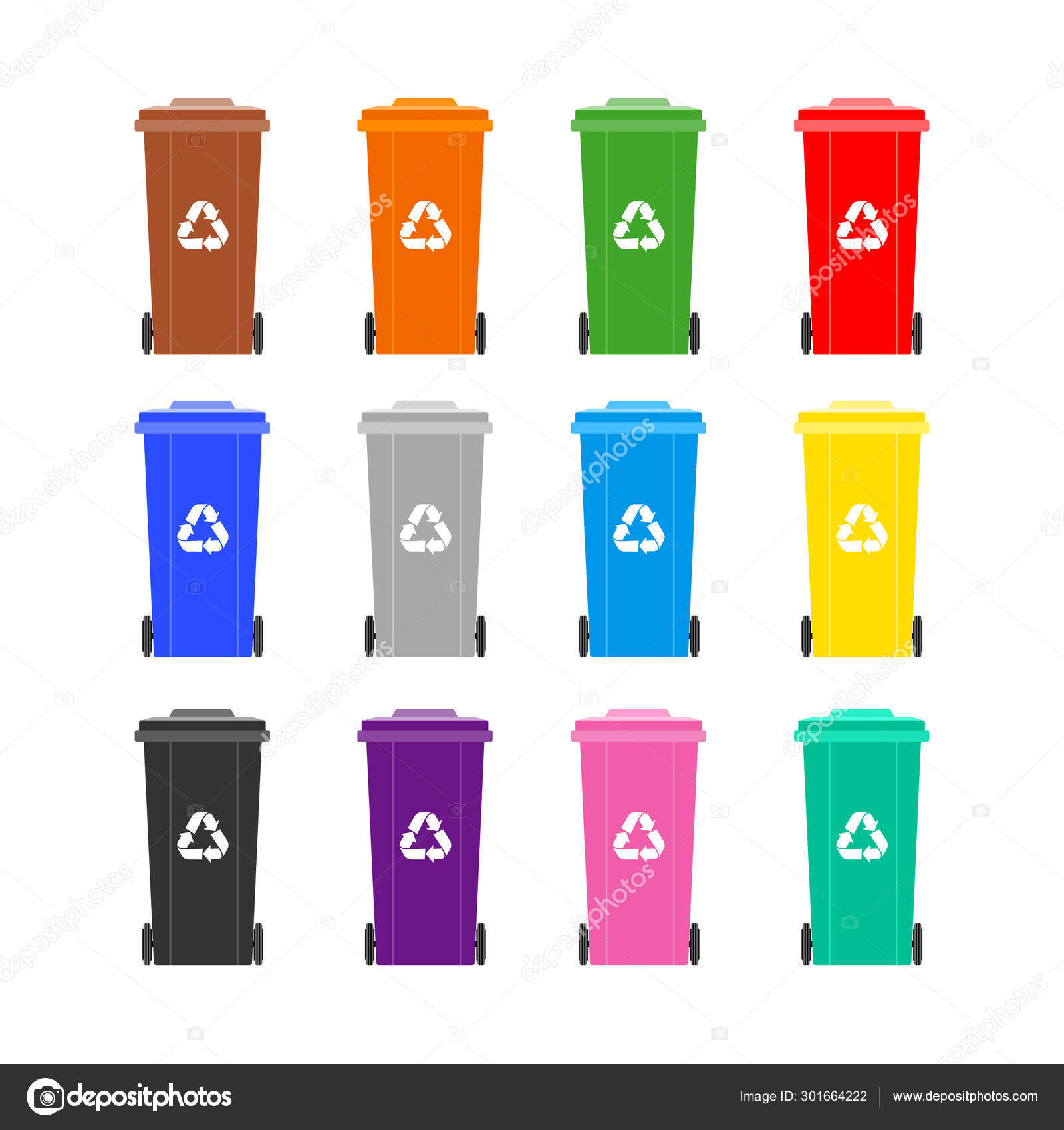 Set of colorful waste sorting containers Stock Vector by ©AlisaElly ... Set of colorful waste sorting containers Stock Vector by ©AlisaElly ...