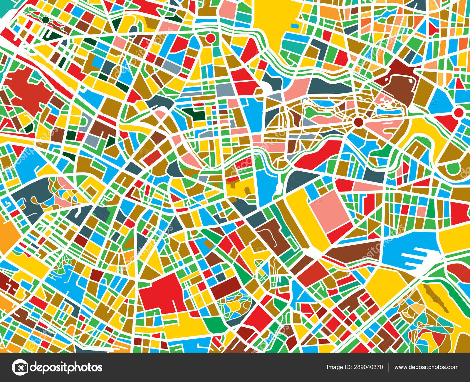 Colorful city map Stock Vector by ©rceeh 289040370