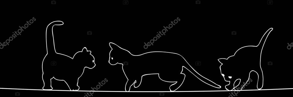 Three kittens Vector Art Stock Images | Depositphotos