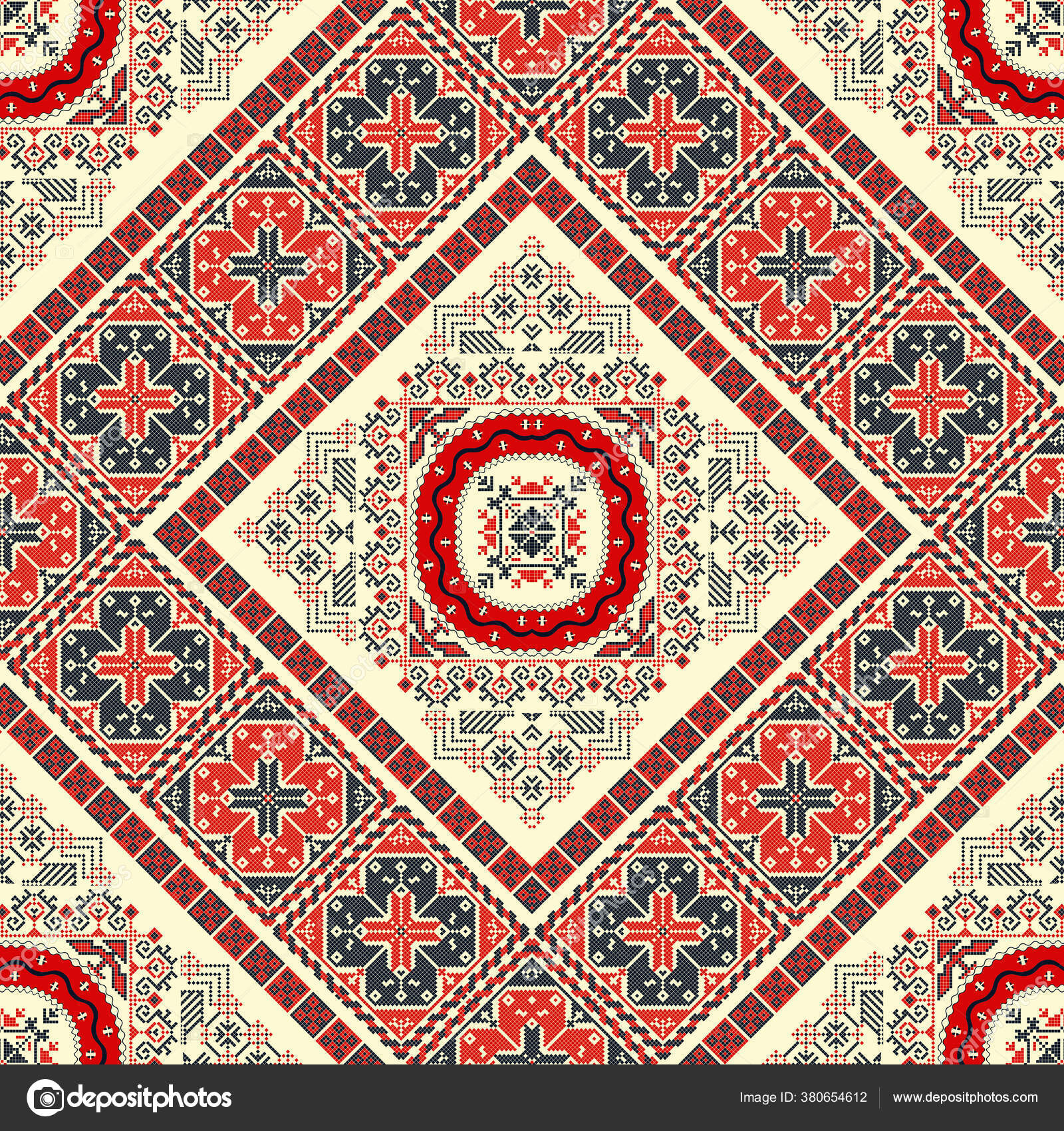 Romanian Vector Pattern Inspired Traditional Embroidery — Stock Vector ...