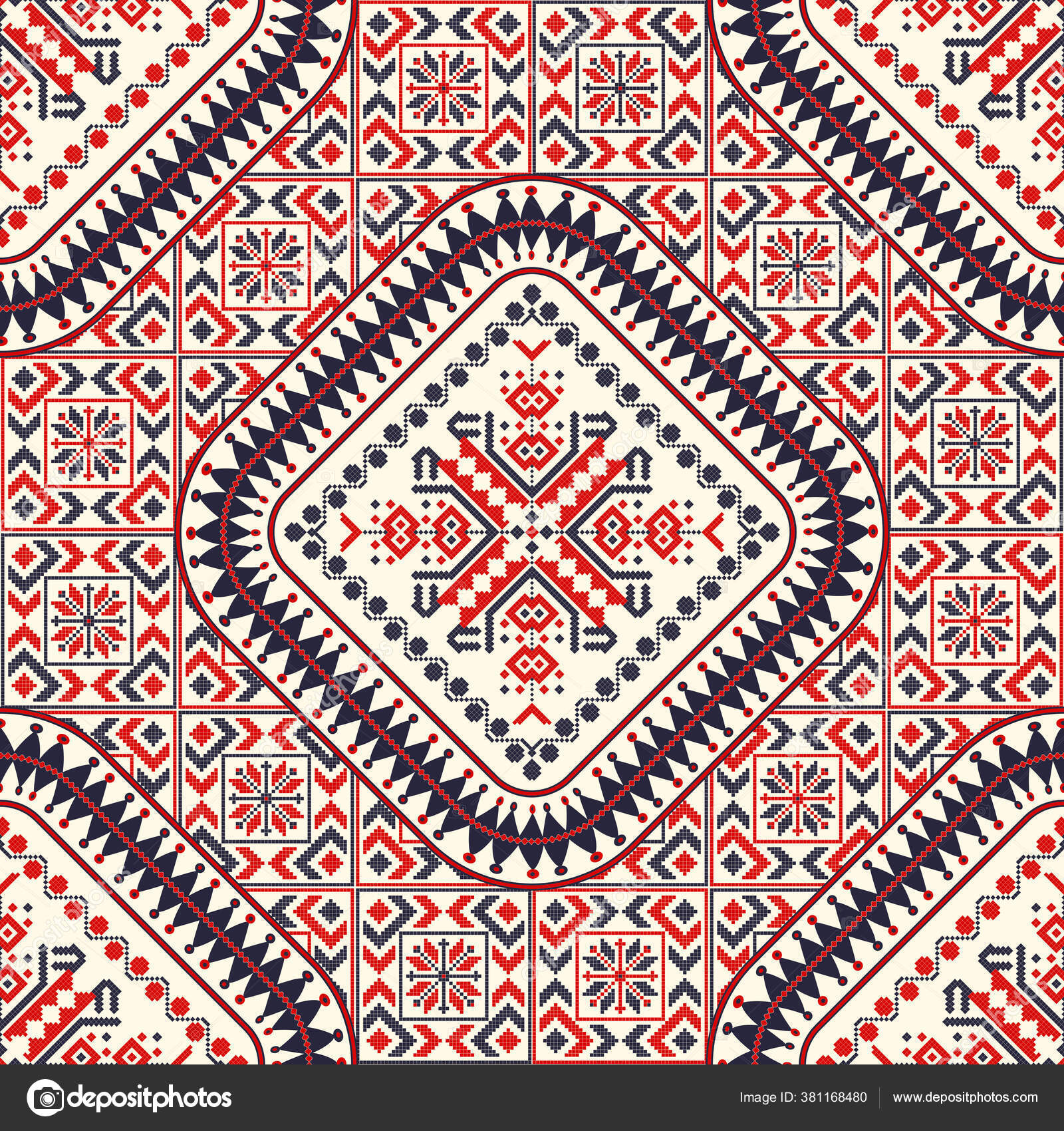 Romanian Vector Pattern Inspired Traditional Embroidery — Stock Vector ...