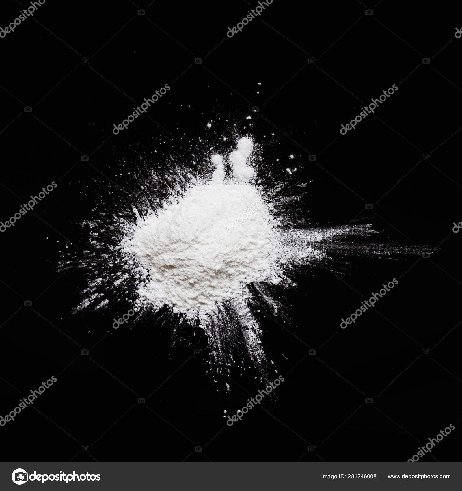 White powder explosion isolated on black backgroun Stock Photo by ...