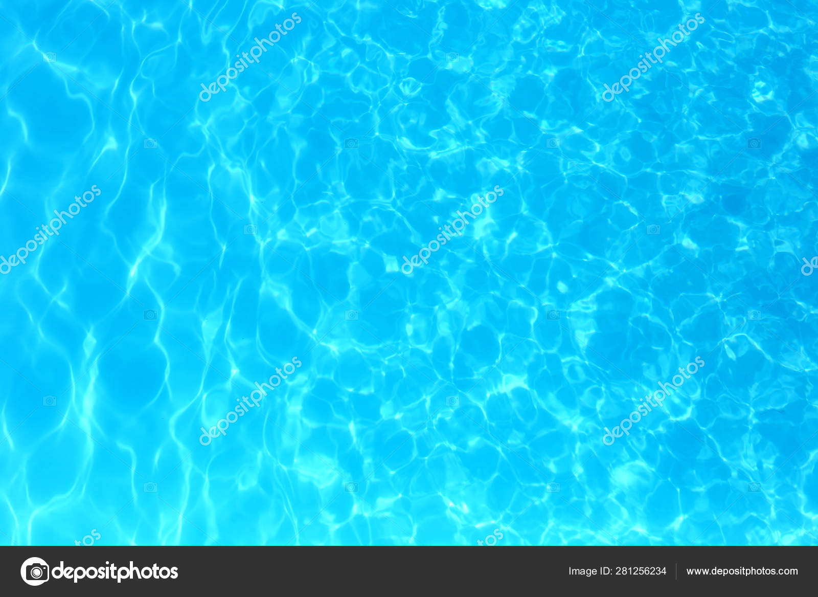 Blue color water in swimming pool rippled water detail backgroun ...