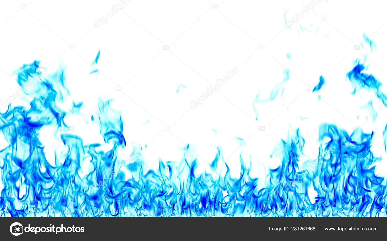 Blue Fire White Background Wallpaper