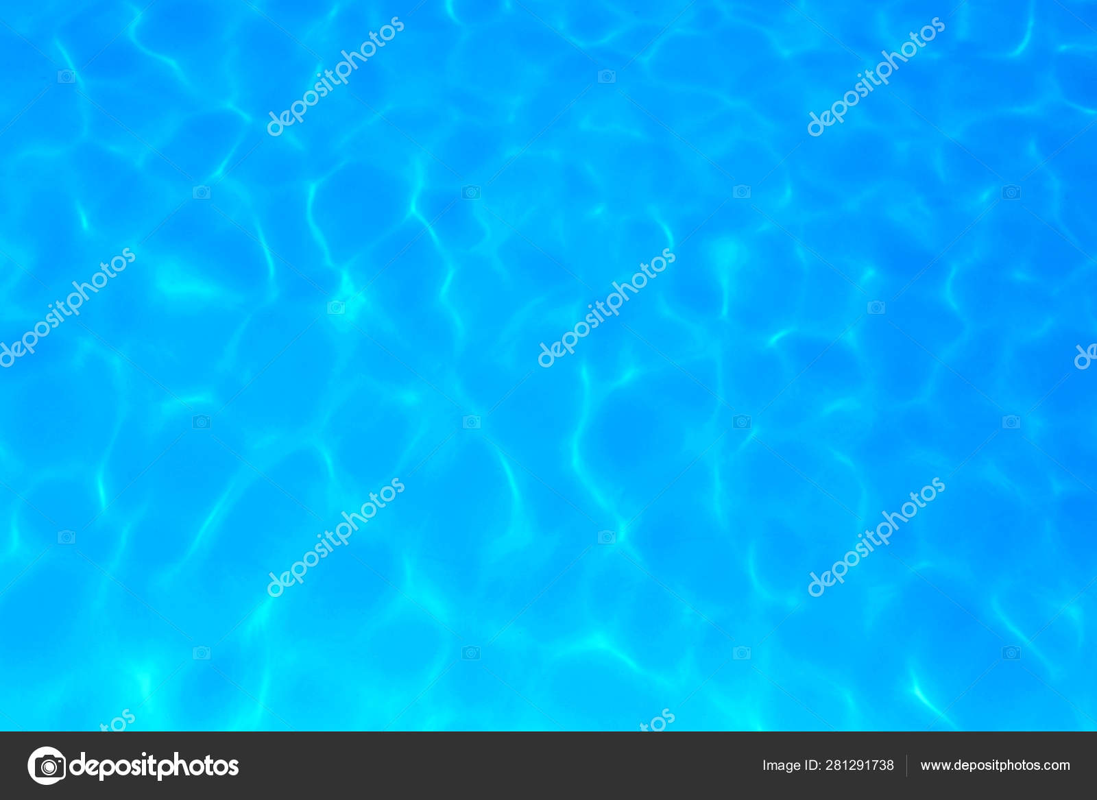 Blue color water in swimming pool rippled water detail backgroun ...