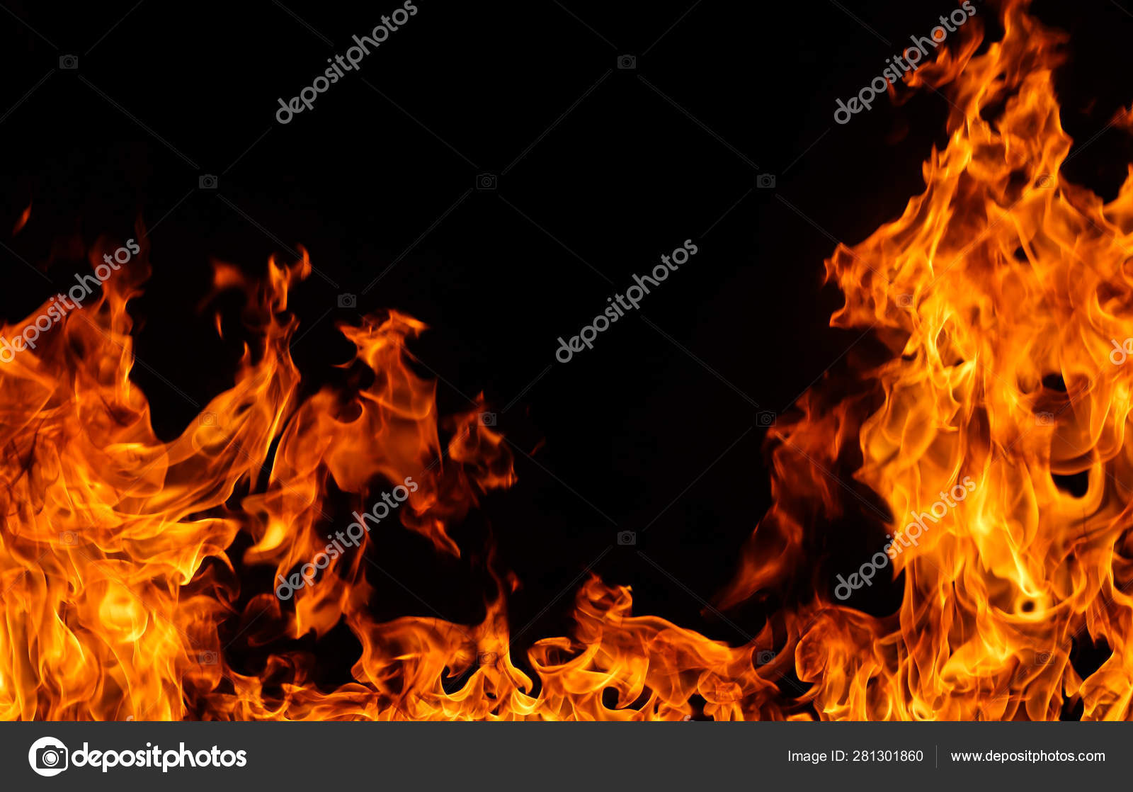 Fire flames on black background. Stock Photo by ©prasongtakham 281301860