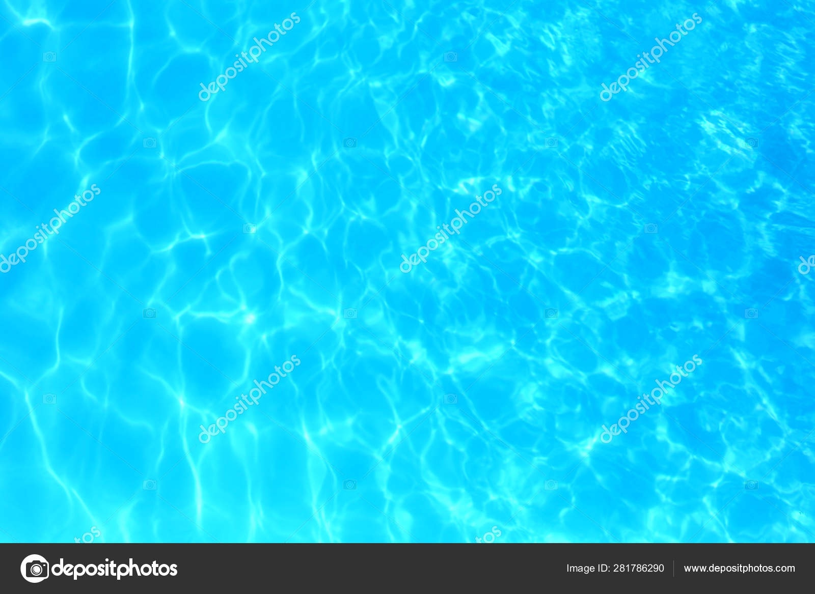 Blue color water in swimming pool rippled water detail backgroun ...