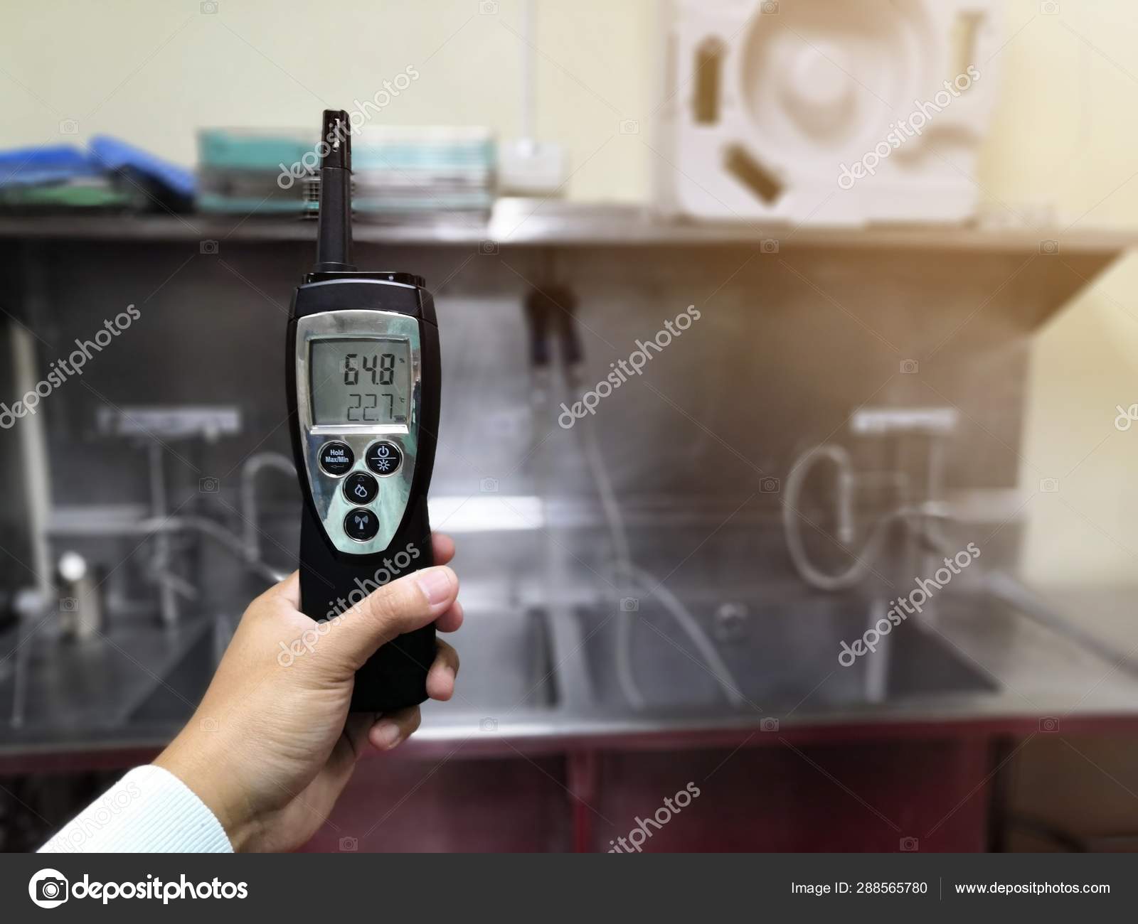 Technician Checking Temperature Humidity Central Sterile Supply ...