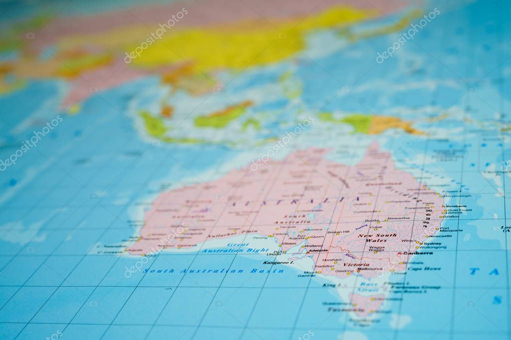 Mapa de Australia en el mapa del mundo 2023