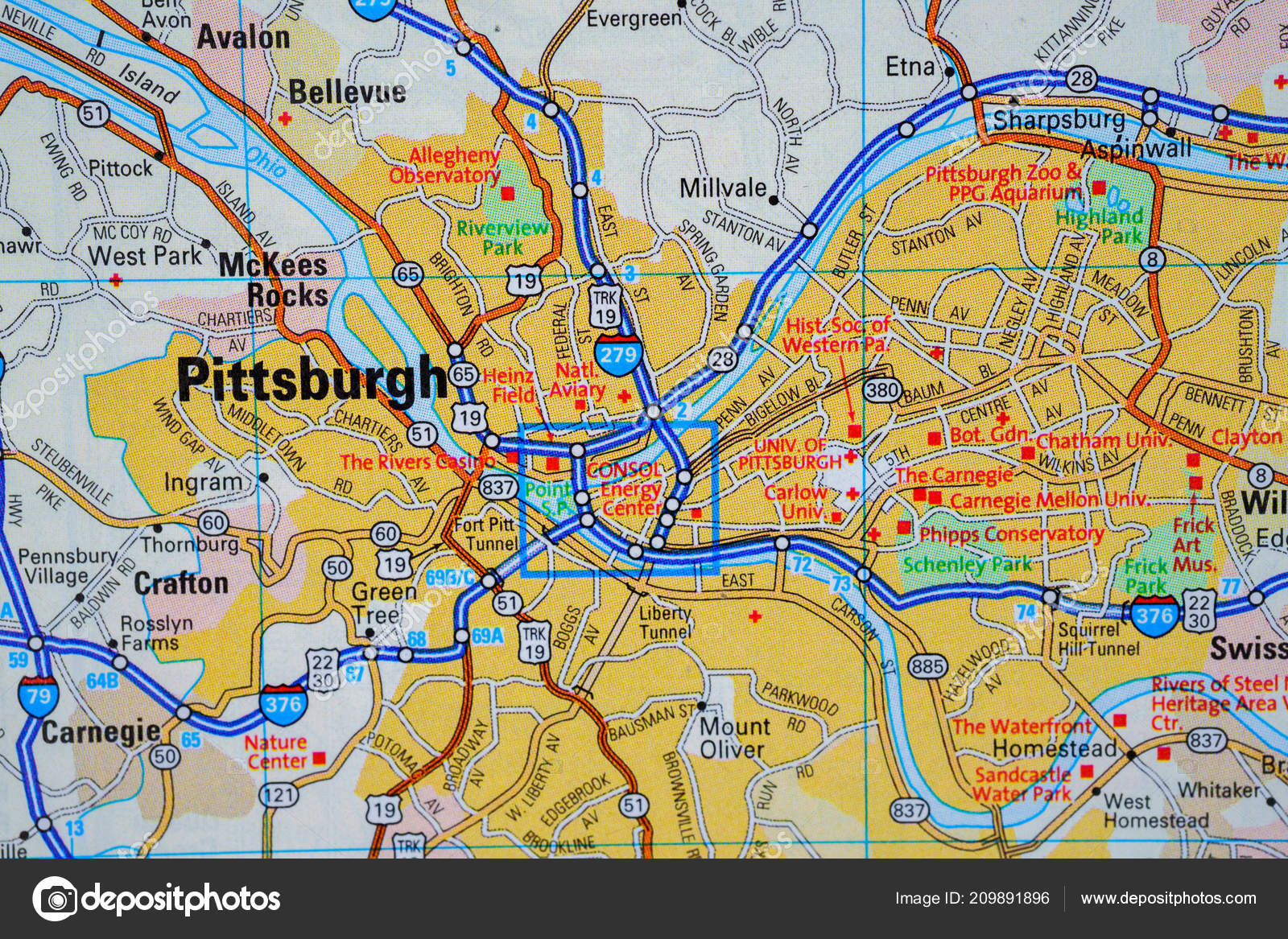 Pittsburgh Map – Stock Editorial Photo © aallm #209891896