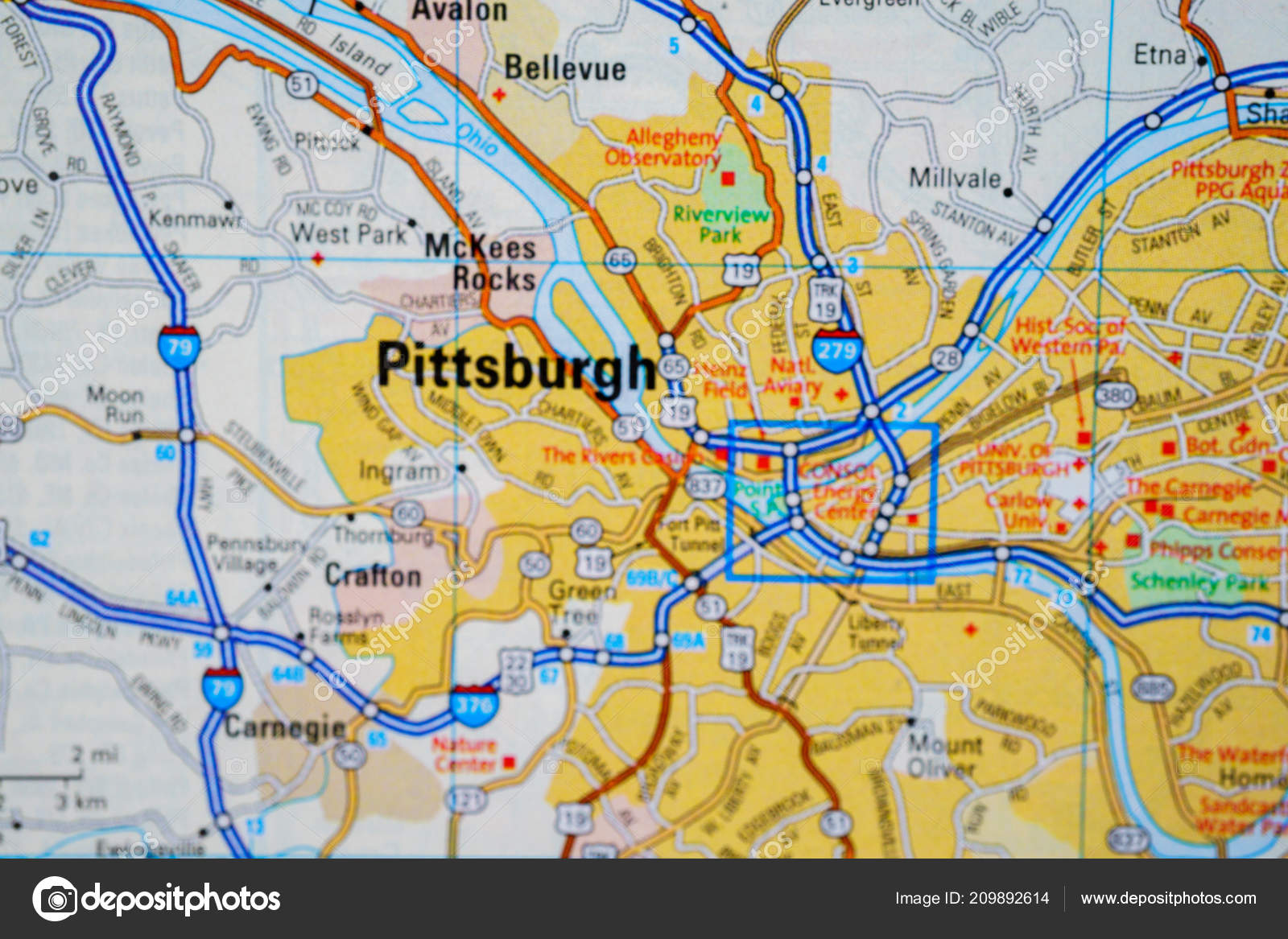 Pittsburgh Map – Stock Editorial Photo © aallm #209892614