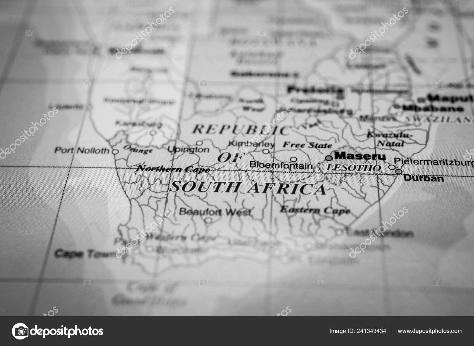 Republic South Africa Map Stock Photo by ©aallm 241343434