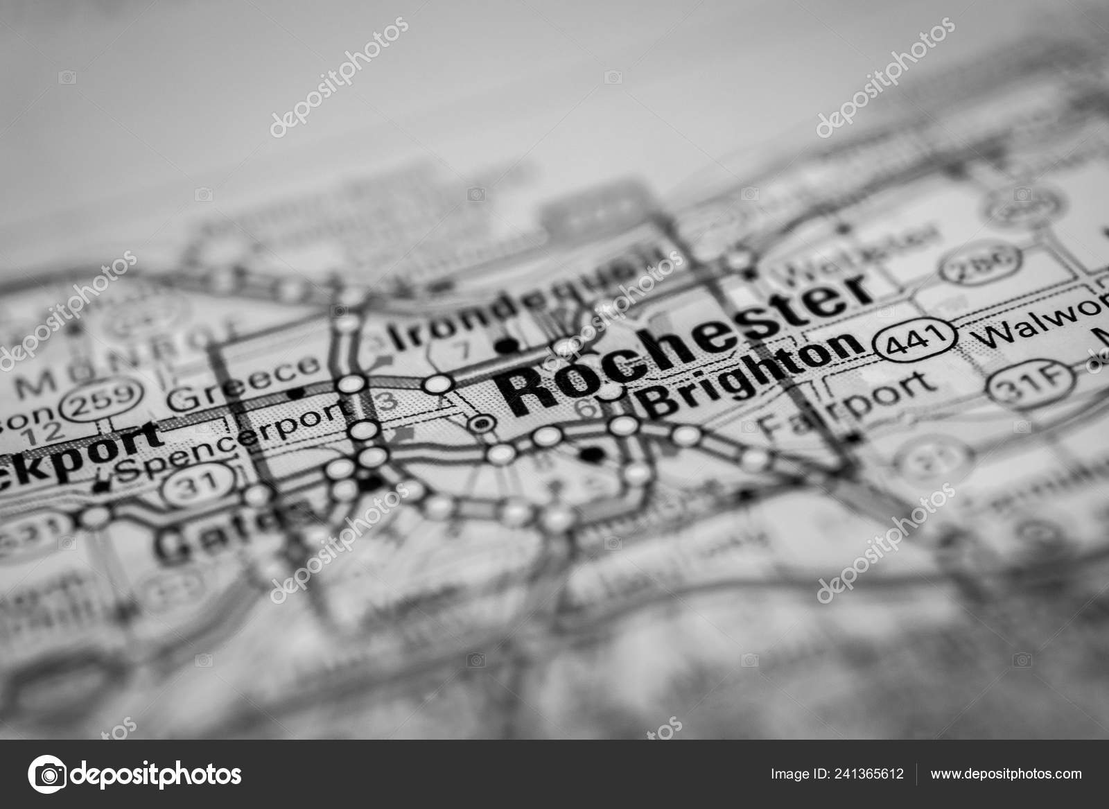 Rochester Map Stock Photo by ©aallm 241365612