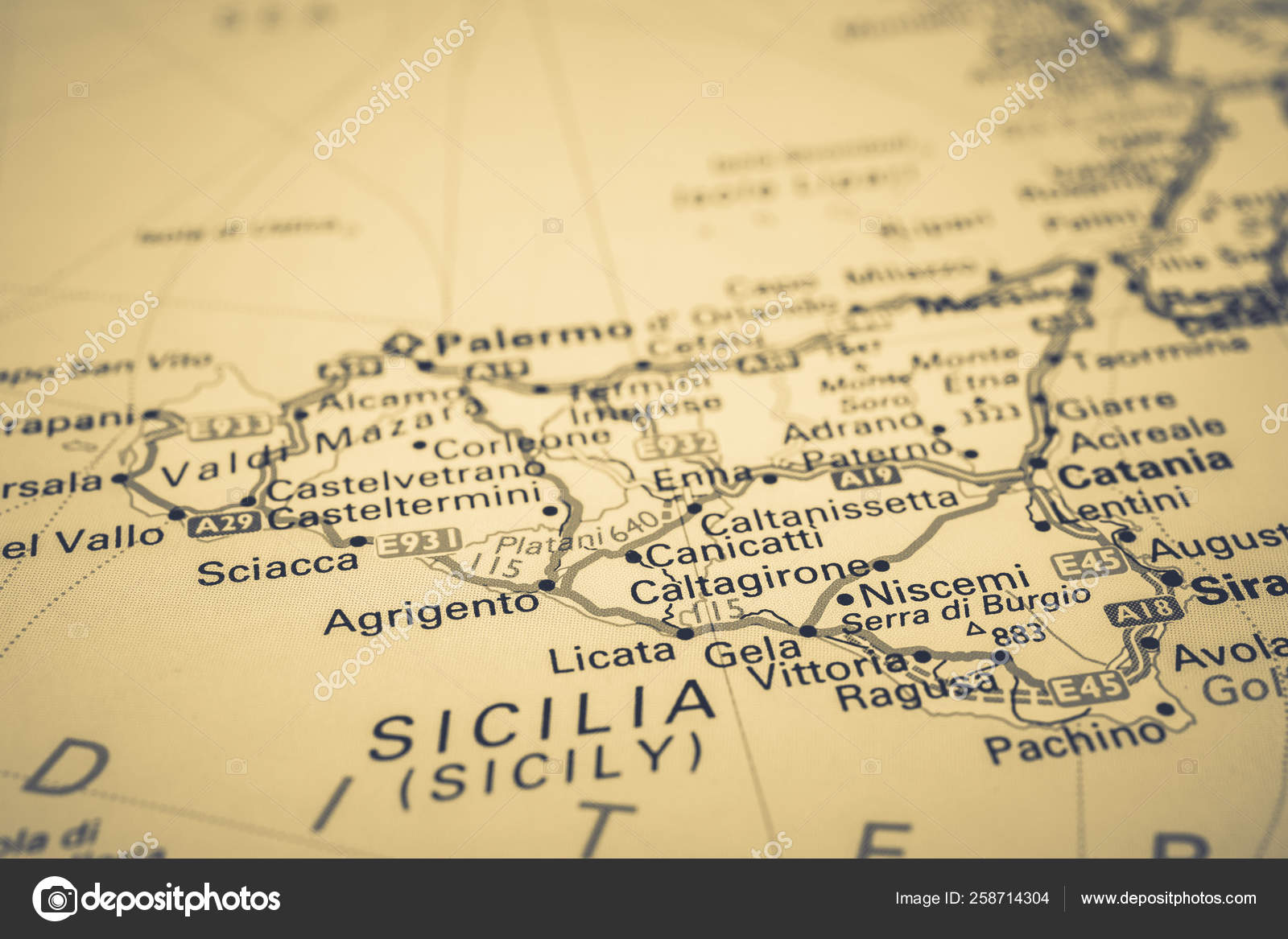 Map of sicilia — Stock Photo © aallm #258714304