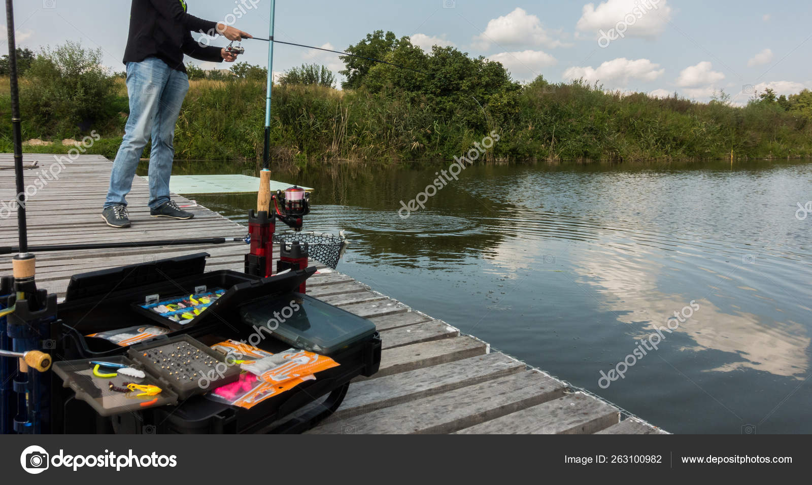 Fishing on the lake background Stock Photo by ©aallm 263100982