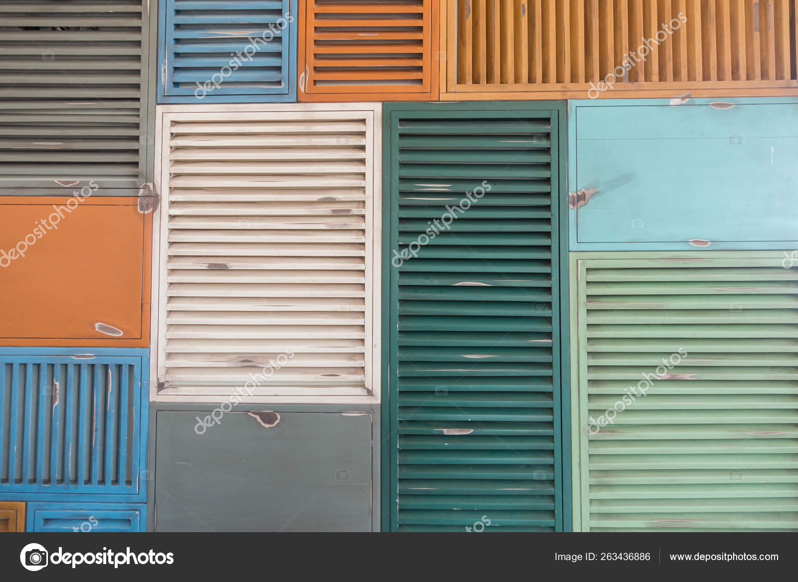 Multi-colored shutters, texture Stock Photo by ©aallm 263436886
