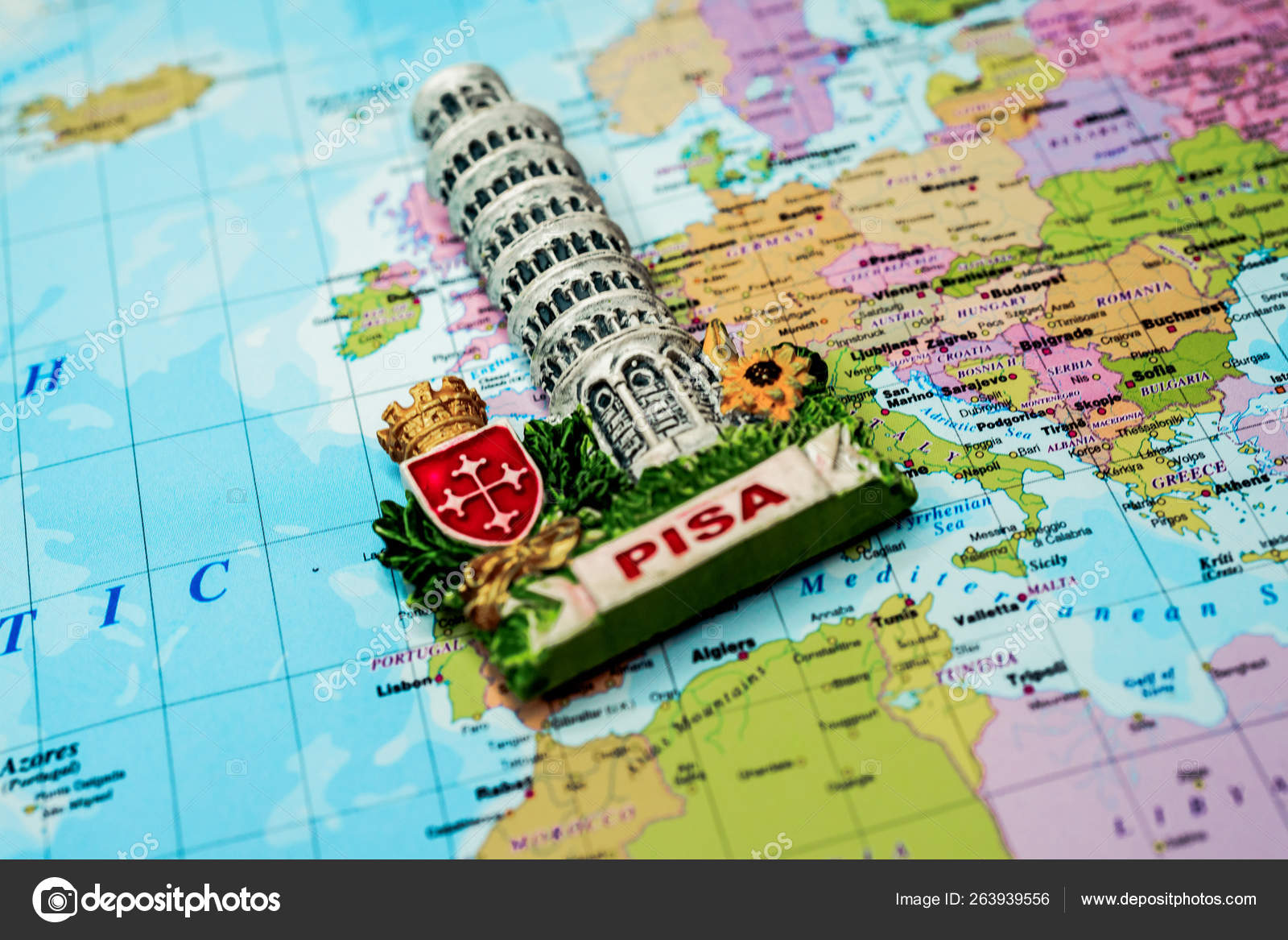 Pisa on the map Stock Photo by ©aallm 263939556
