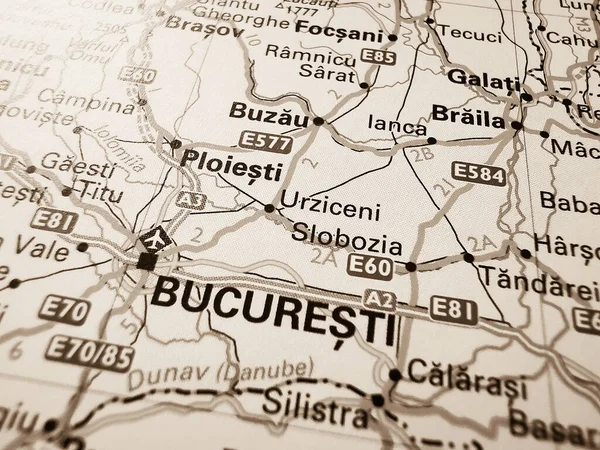 Bucuresti Road Map Europe — Stock Photo © aallm #382896206