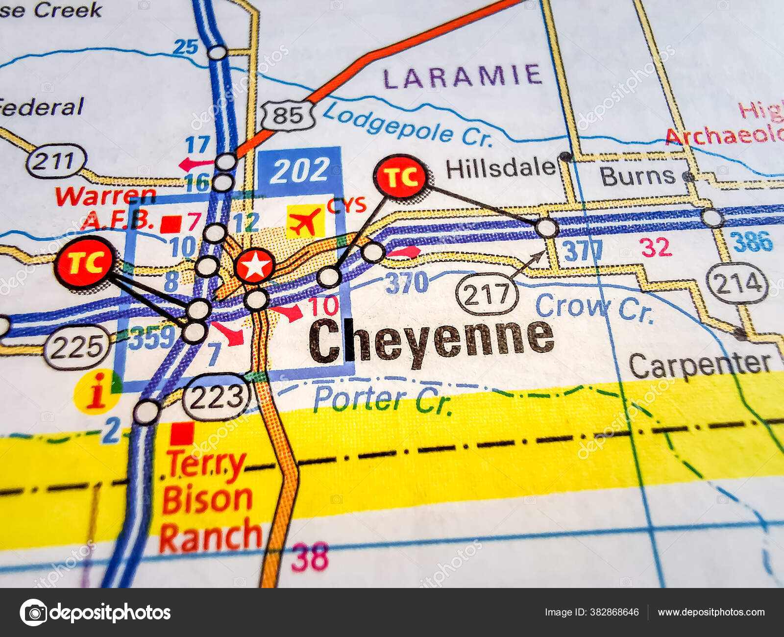 Cheyenne Usa Map Stock Photo by ©aallm 382868646