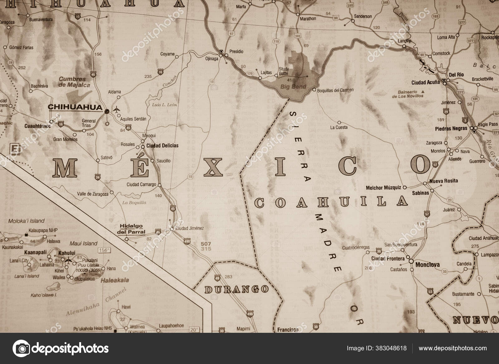 Coahuila Mexico Map Travel Background Stock Photo by ©aallm 383048618