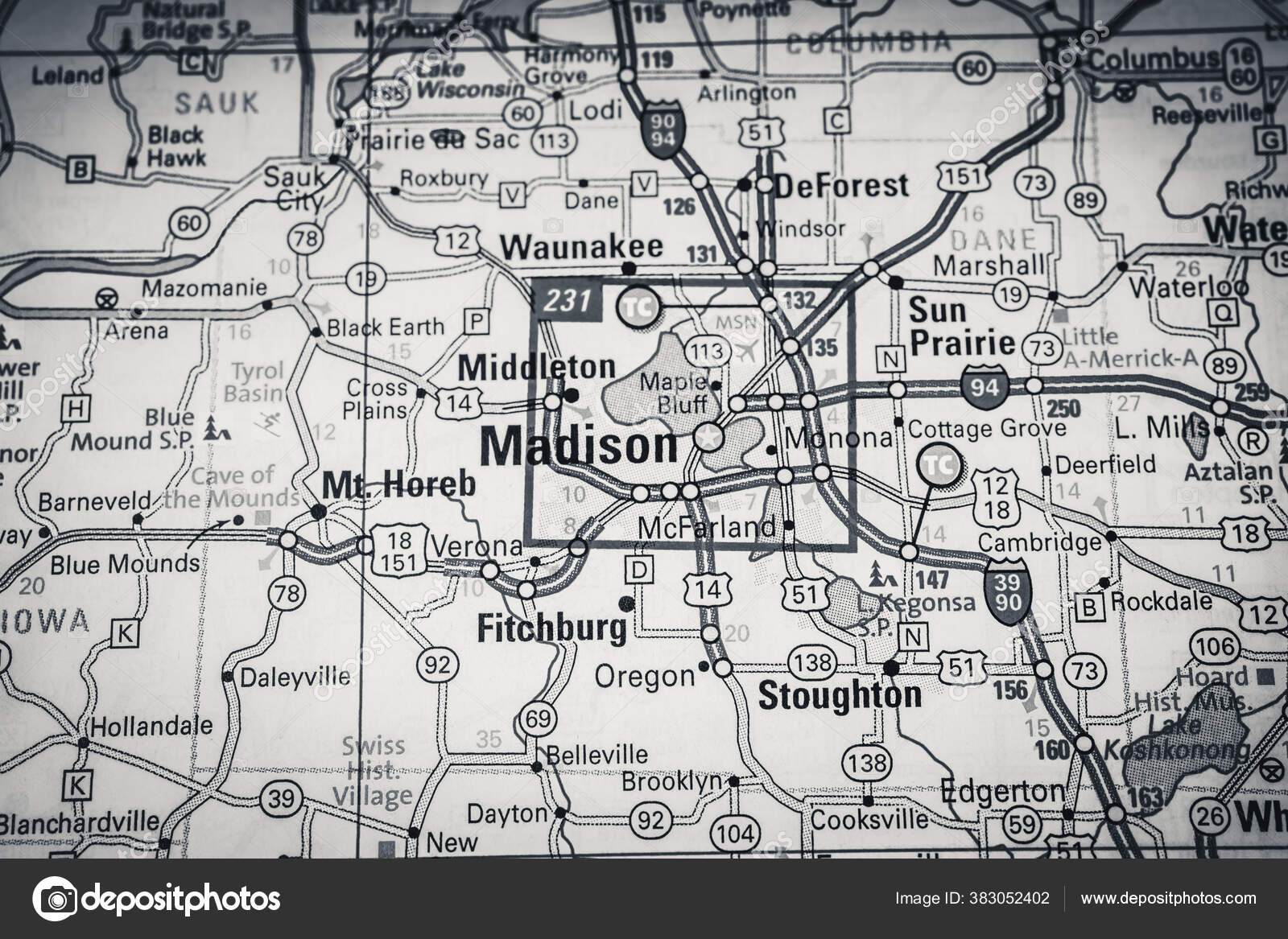 Madison Usa Travel Map Stock Photo by ©aallm 383052402