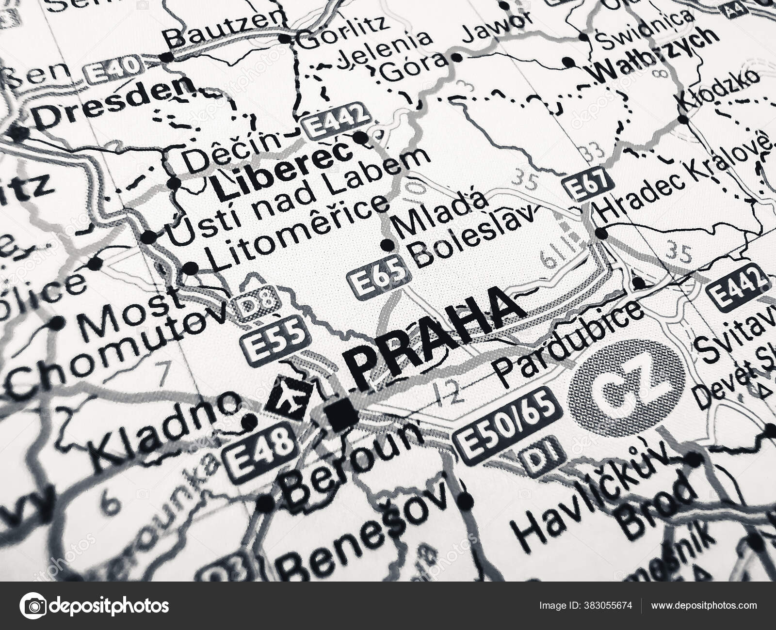 Praha Road Map Europe — Stock Photo © aallm #383055674