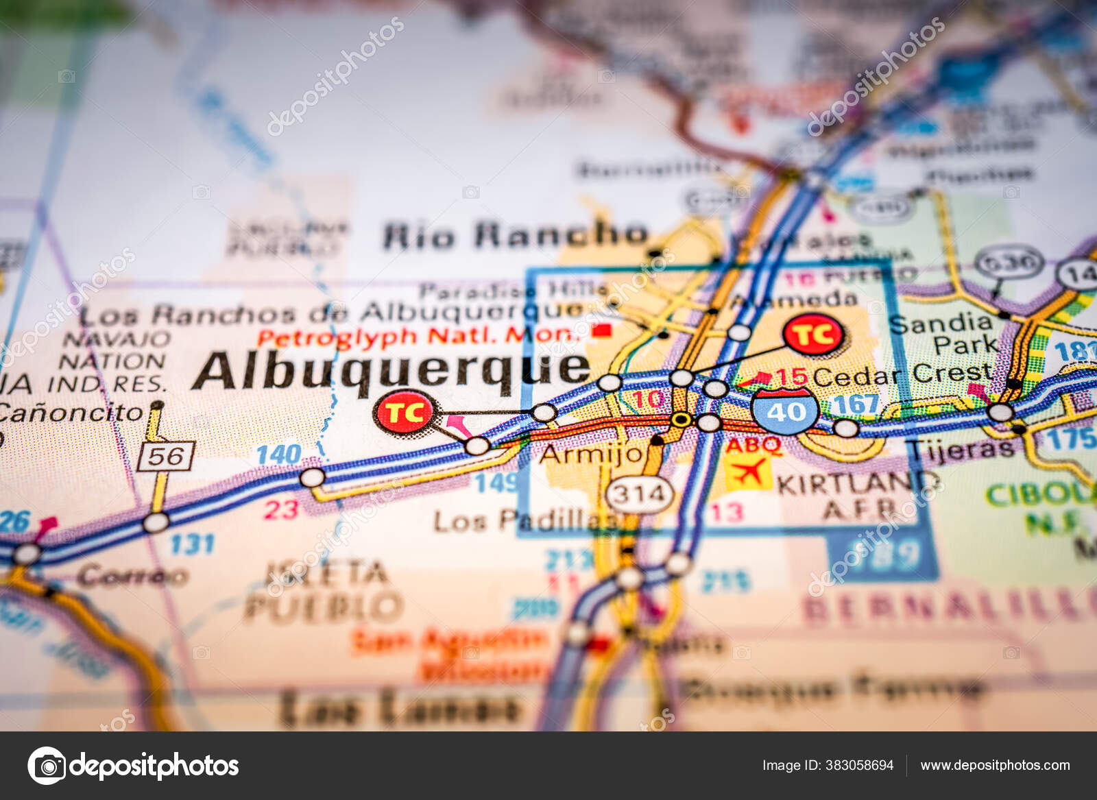 Albuquerque Map Usa Background Travel Stock Photo by ©aallm 383058694