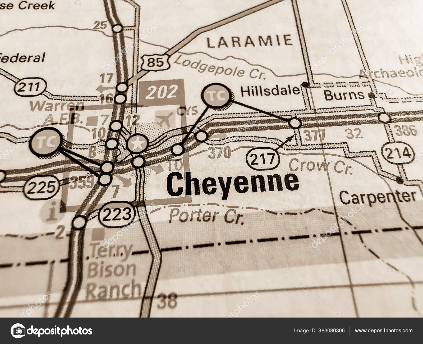 Cheyenne Usa Map Stock Photo by ©aallm 383080306
