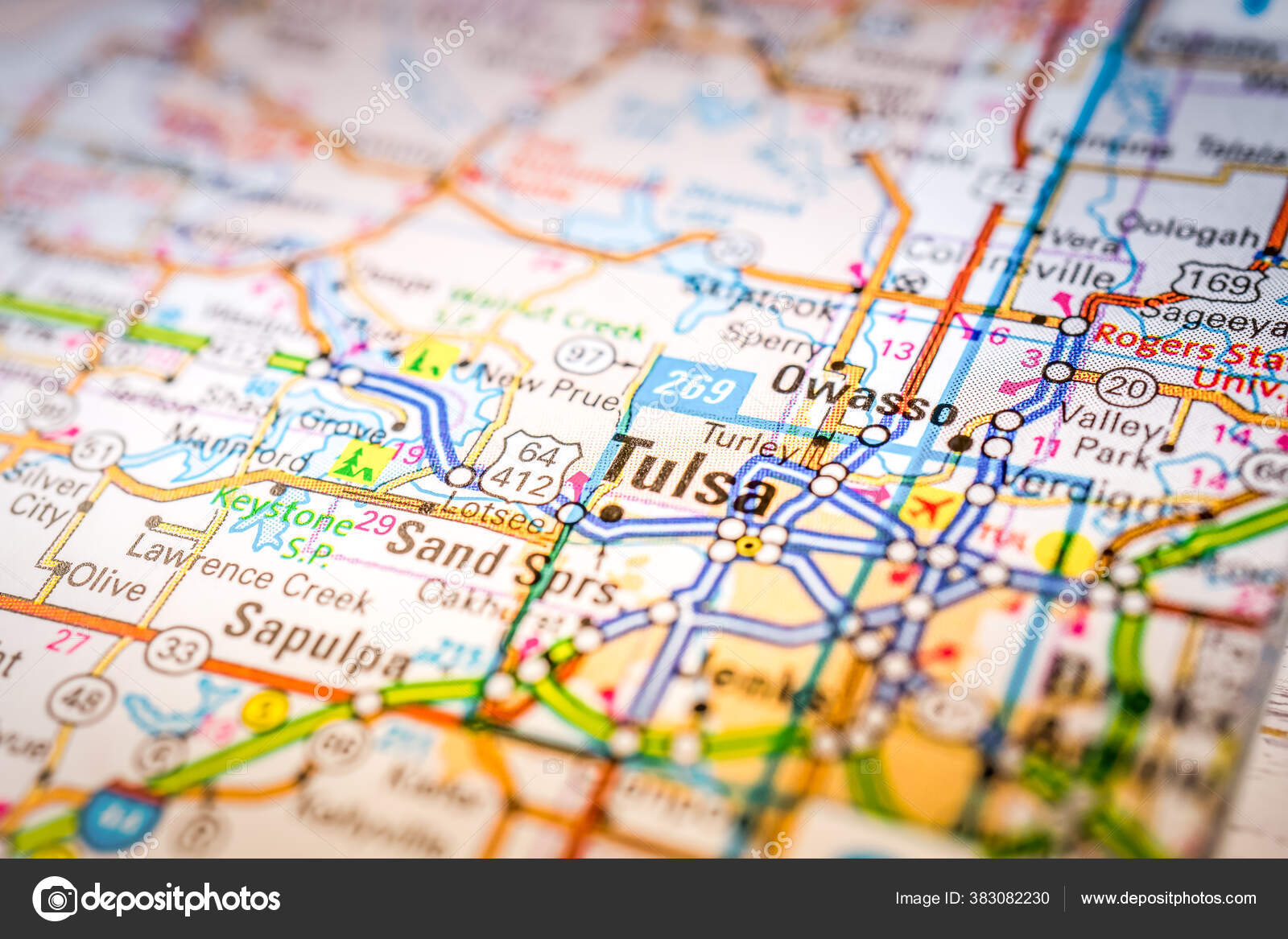Tulsa Usa Map Background Travel Stock Photo by ©aallm 383082230