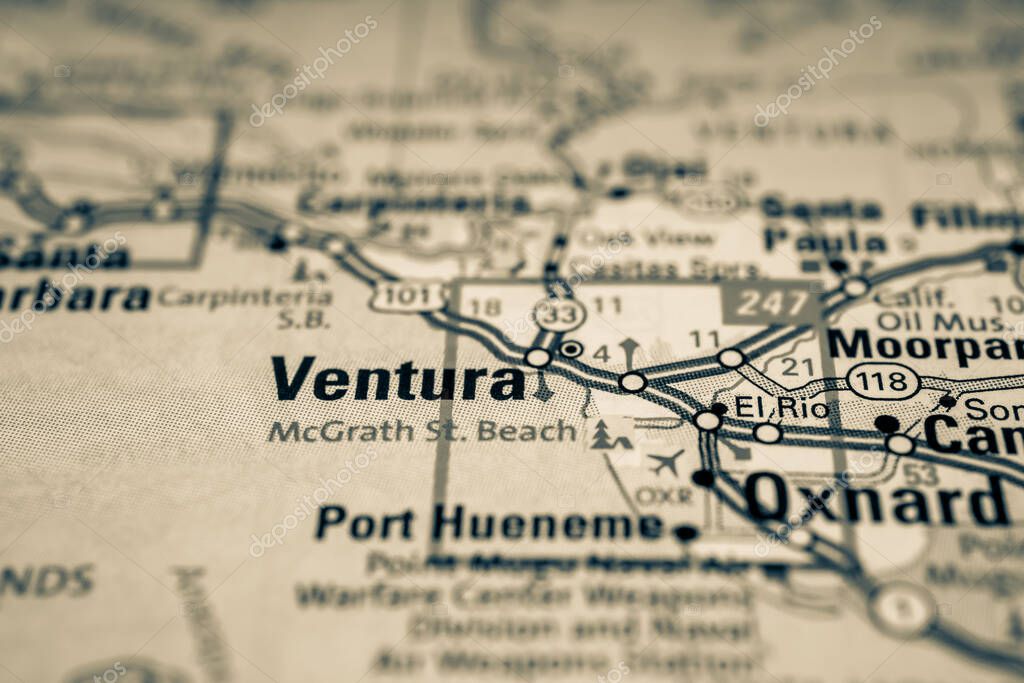 Ventura Usa mapa tarvel fondo 2024