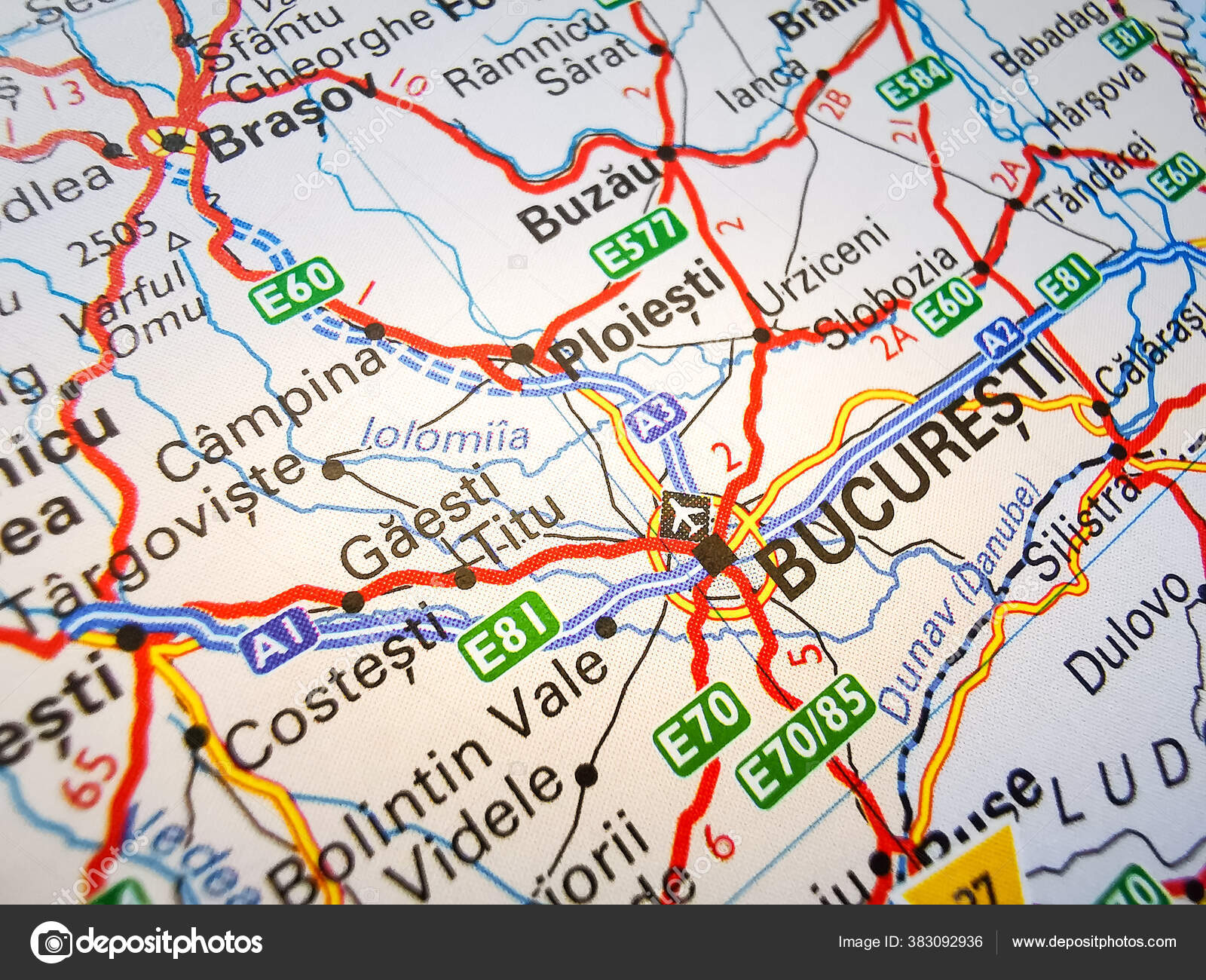 Bucuresti Road Map Europe — Stock Photo © aallm #383092936