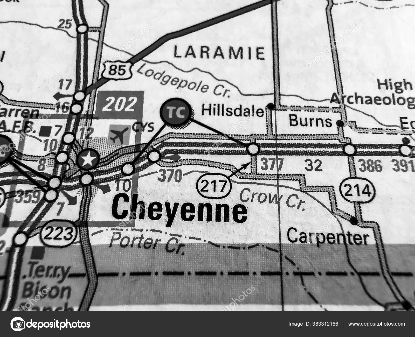 Cheyenne Usa Map Stock Photo by ©aallm 383312166