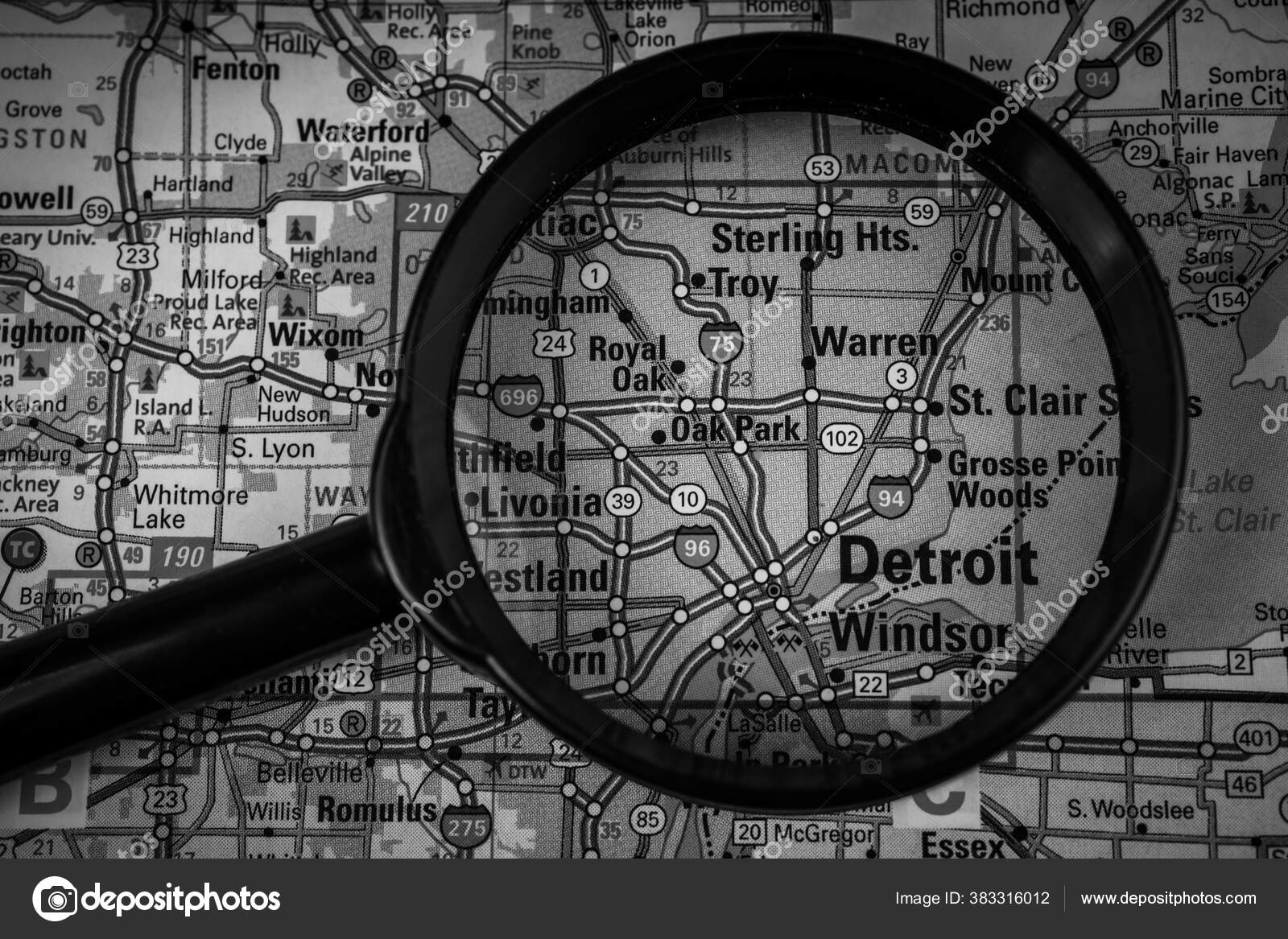 Detroit Usa Map Travel Background Stock Photo by ©aallm 383316012