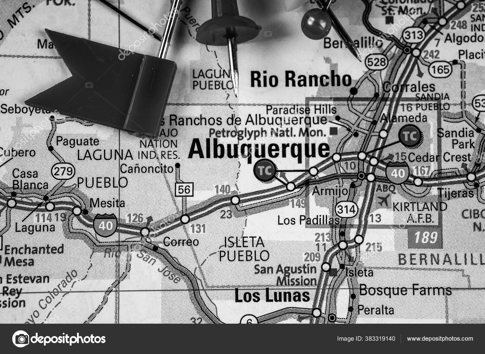 Albuquerque Map Usa Background Travel Stock Photo by ©aallm 383319140