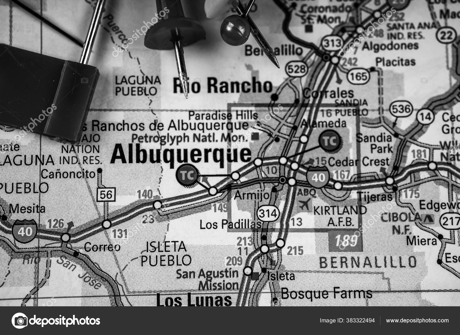 Albuquerque Map Usa Background Travel Stock Photo by ©aallm 383322494
