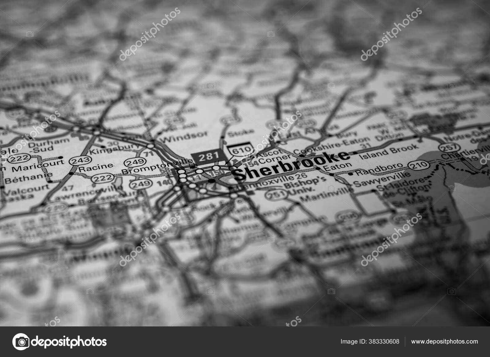 Sherbrooke Canada Travel Map Stock Photo by ©aallm 383330608
