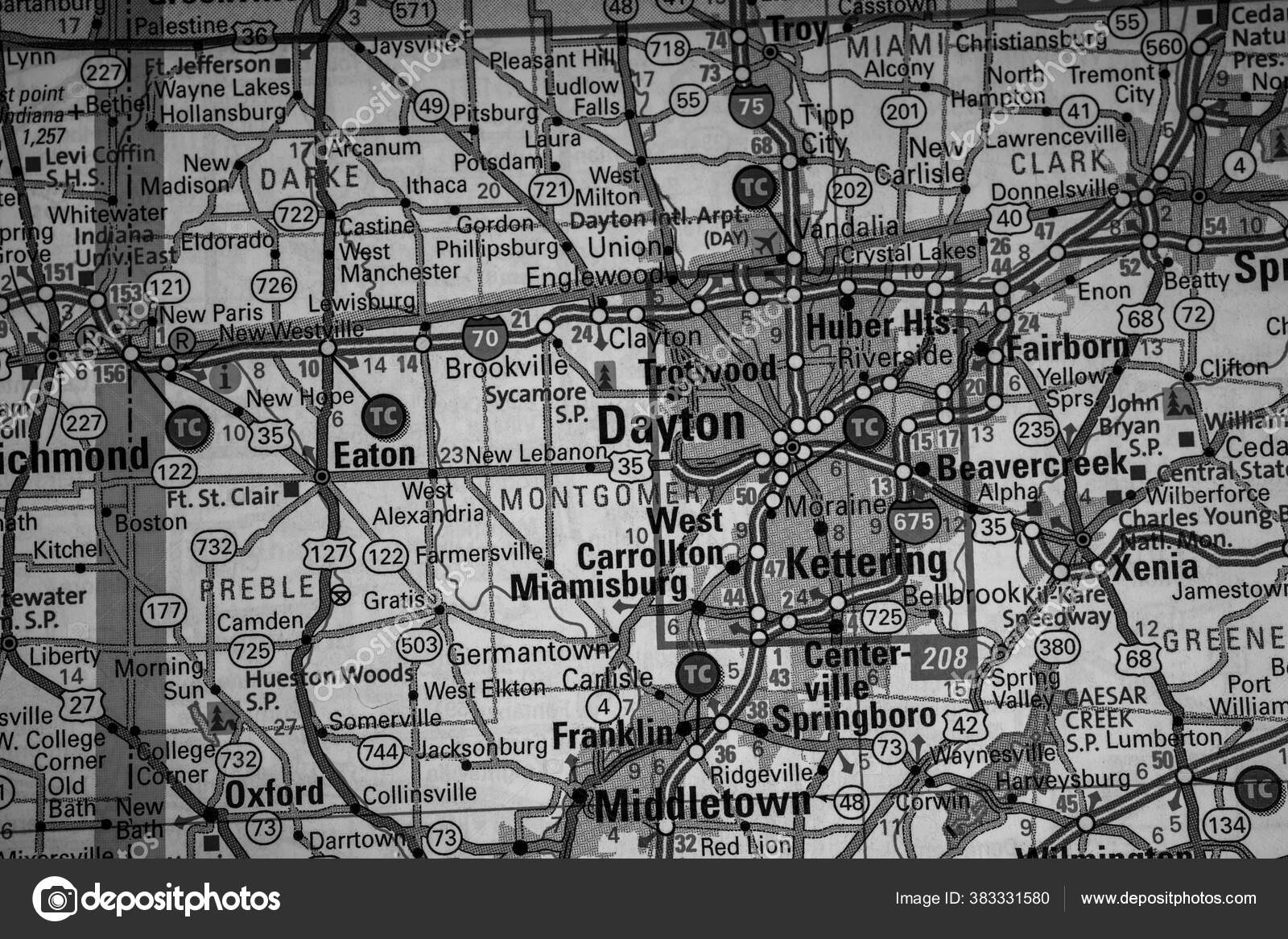 Dayton Usa Map Background Stock Illustration by ©aallm #383331580