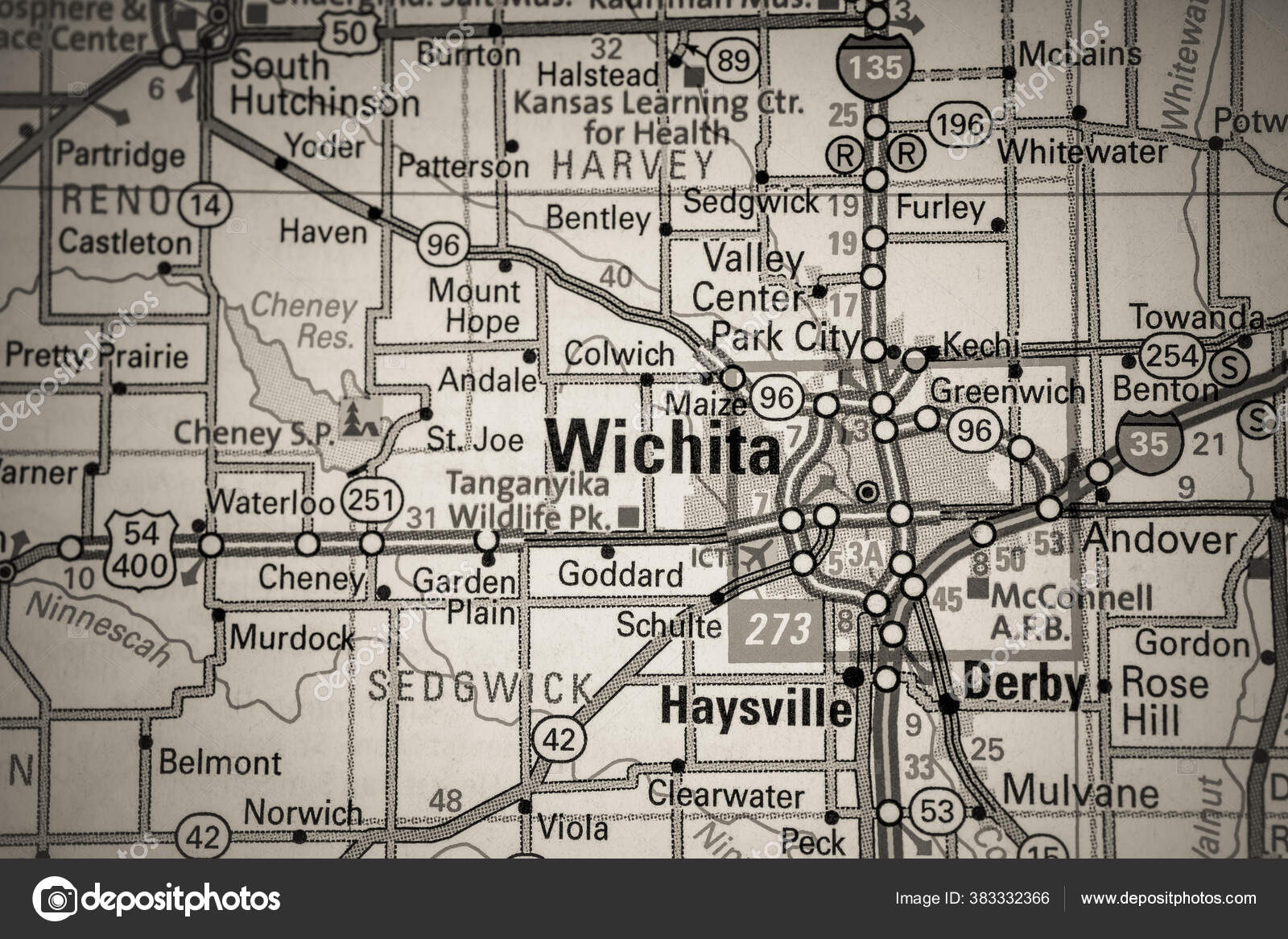 Wichita Usa Map Travel Background Stock Illustration by ©aallm #383332366