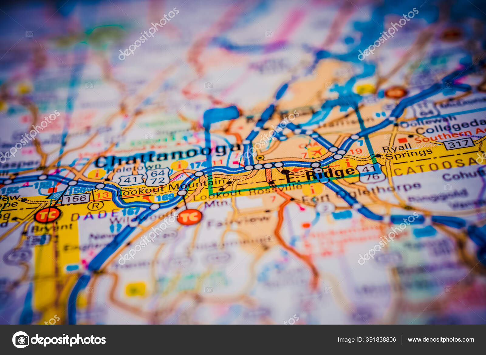 Chattanooga Usa Map Background Stock Photo by ©aallm 391838806